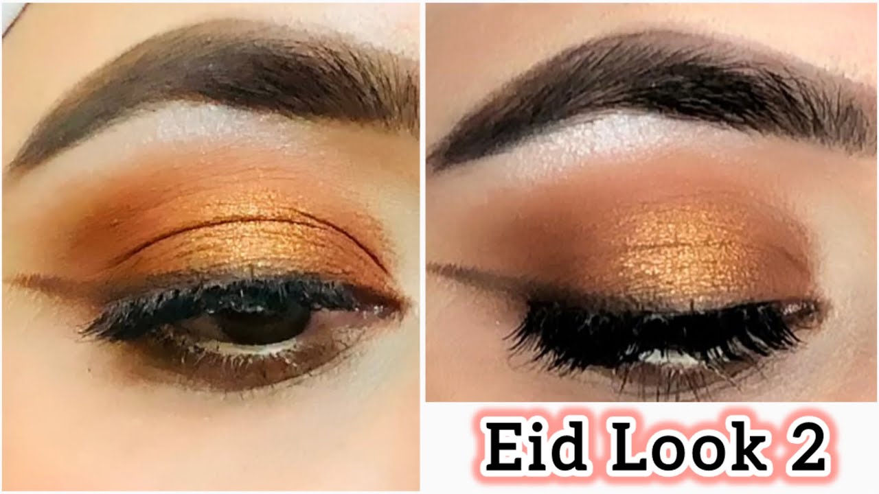 Glowy eyelook for beginners || Eid look 2 || makeup tutorial - YouTube