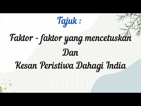 Sejarah Tingkatan 6 Semester 1: Faktor dan kesan Dahagi India 1857 ...
