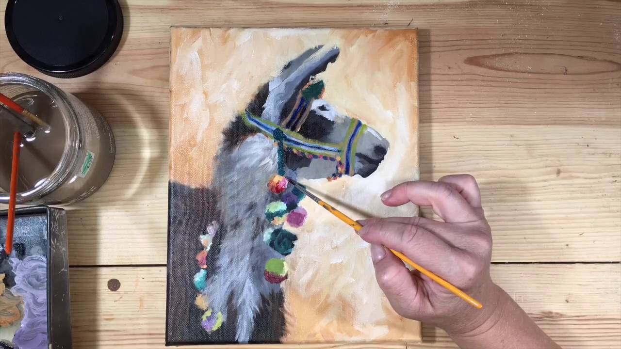 Oil Painting Demonstration: Festive Lama by Creative Kina - YouTube