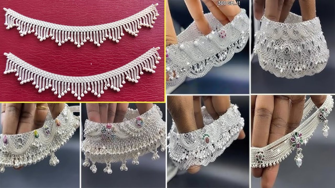 Latest & beautiful bridal pajeb design collection | Chandi ki khubsurat ...
