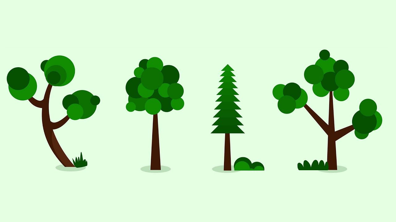 Tree Flat Design Ideas in Adobe illustrator | Vector Design, Bhandari ...