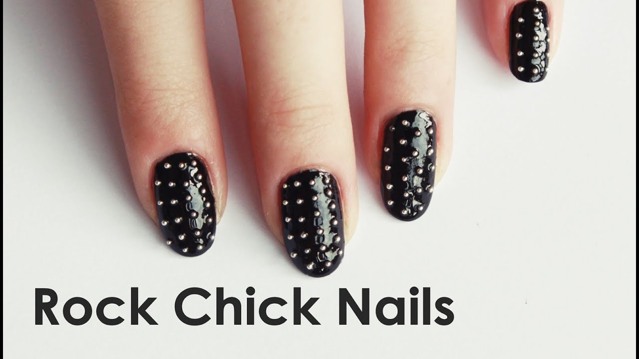 Simple Rock Chick Nails (NOTD) - YouTube