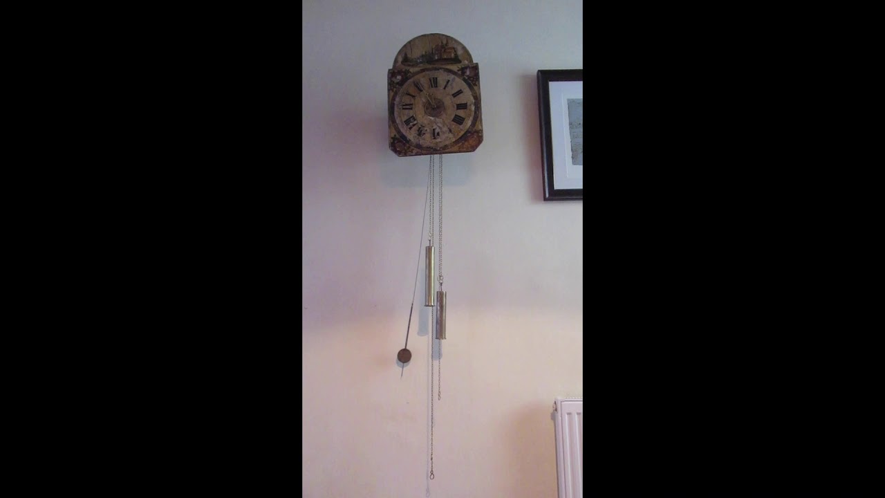 Antique c1800 Chain Weight Driven Pendulum German Black Forest Shield ...