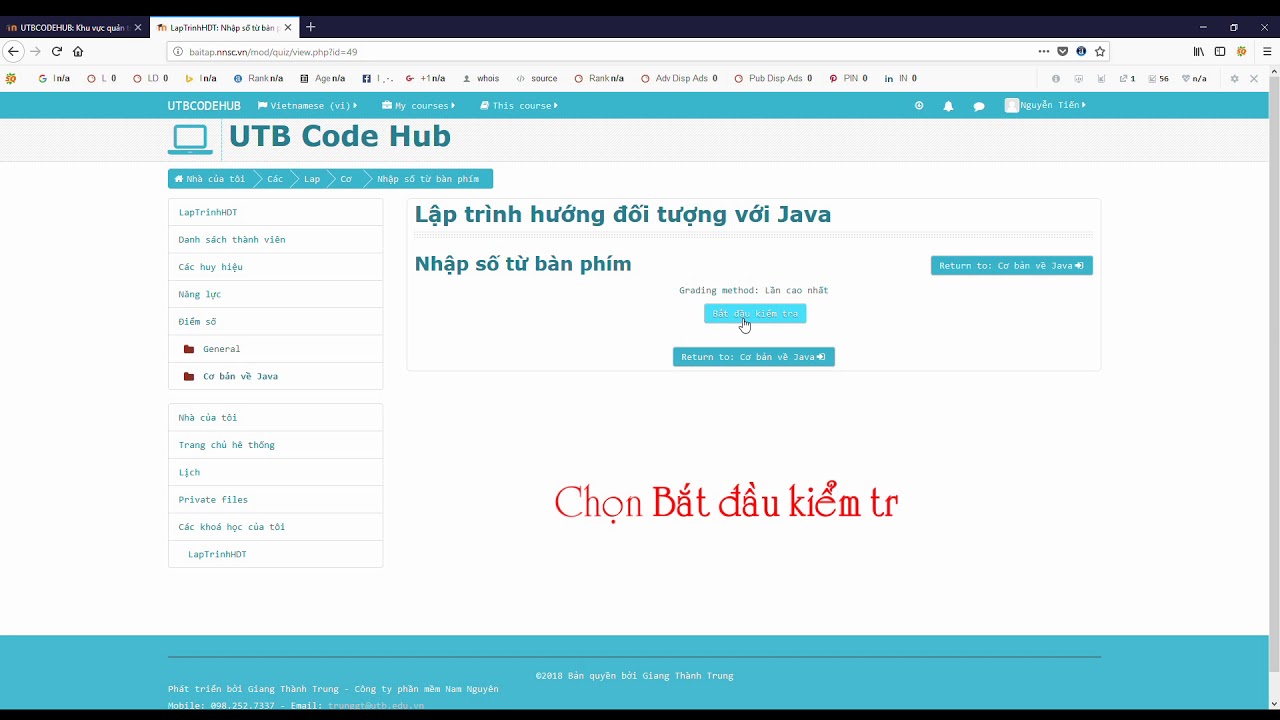 Hướng dẫn đăng nhập và làm bài tập trên hệ thống UTB Code Hub - YouTube