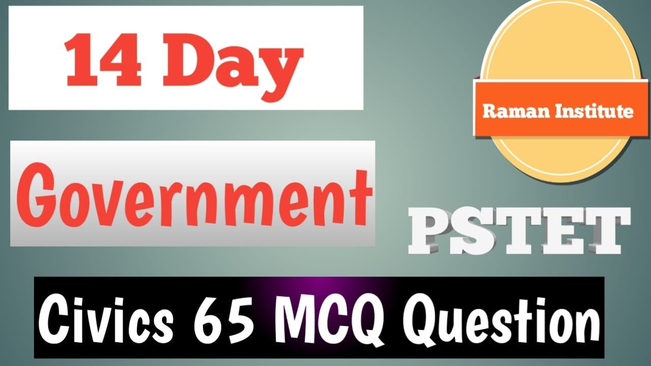 Government MCQ Question||PSTET 2021||Civics MCQ Question Part-11 ...