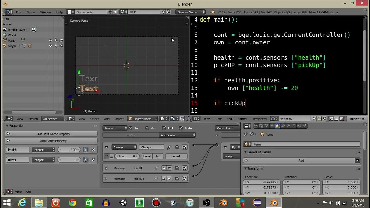 UPBGE - Simple Game Tutorial Enemies & game Item Objectives Python ...