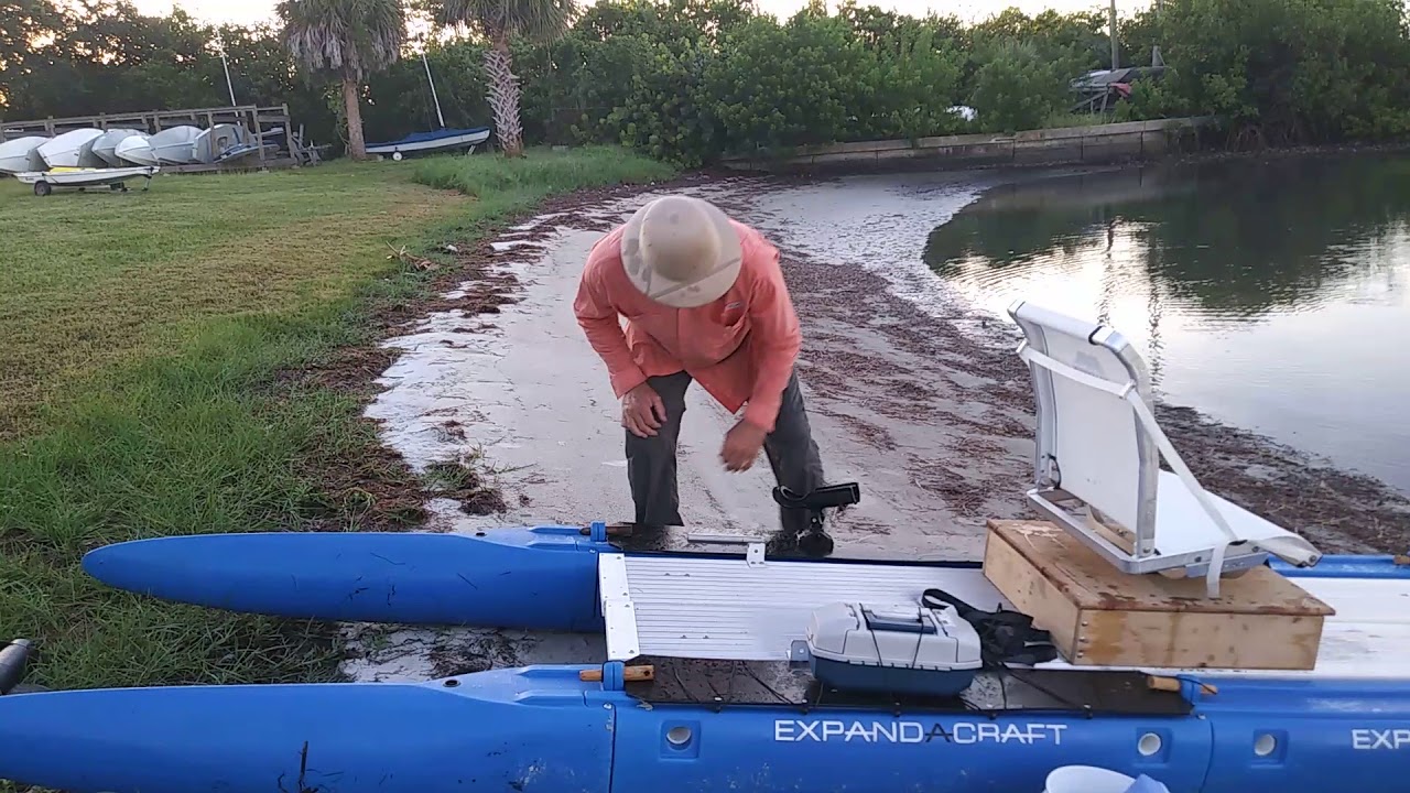 Expandacraft Wide Glide assembly, fishing kayak or catamaran - YouTube