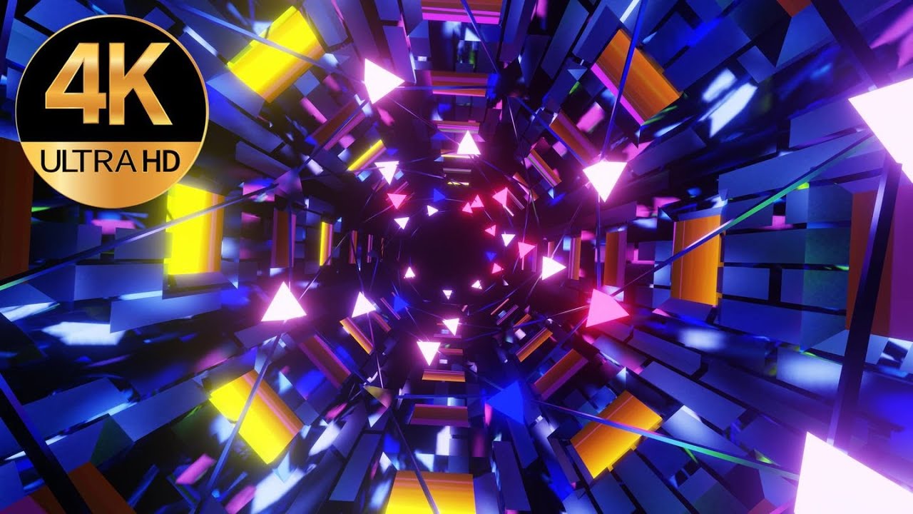 10 hour TV 4k HEXAGON fast moving Multi Color Relaxing Neon abstract ...