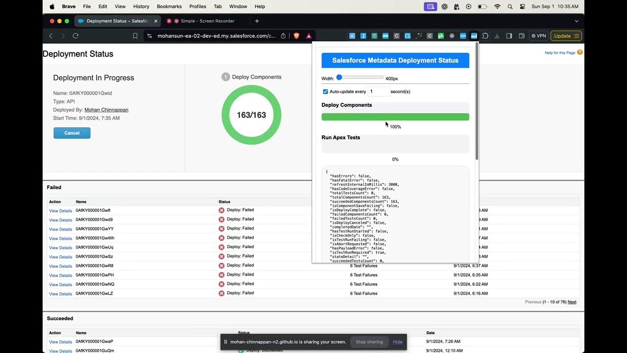 Salesforce Metadata Deployment Status Monitoring Chrome Extension Youtube