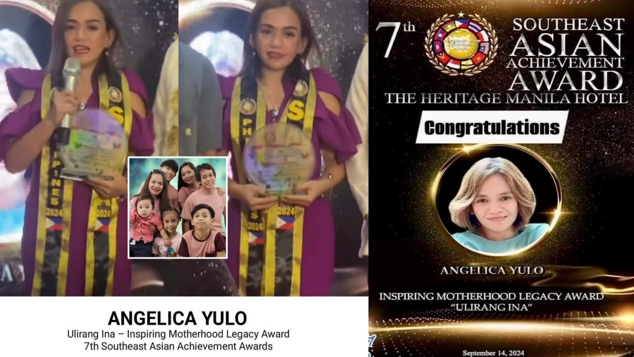 🔴ANGELICA YULO, NAKATANGGAP NG 'ULIRANG INA AWARD' mula sa SOUTHEAST ...