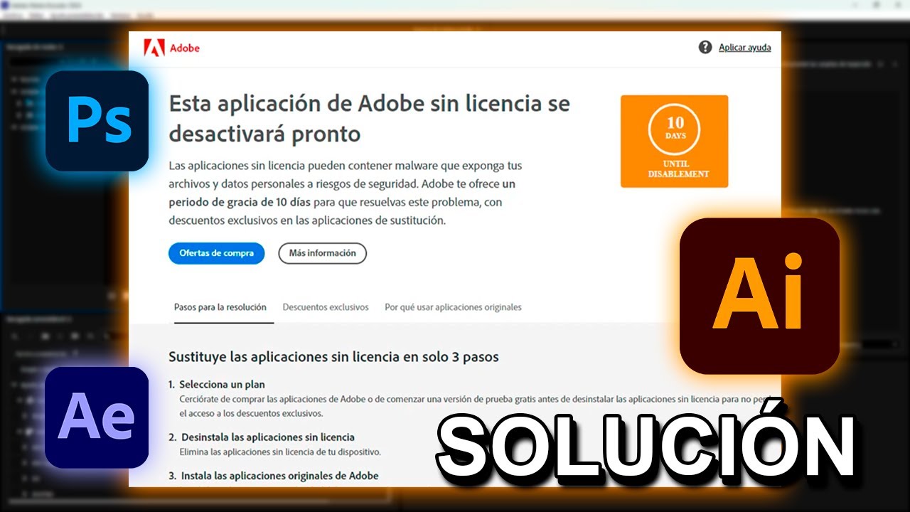 Esta Aplicación de Adobe sin Licencia se Desactivará Pronto | Cuadro en Blanco (SOLUCIÓN 2024 ...