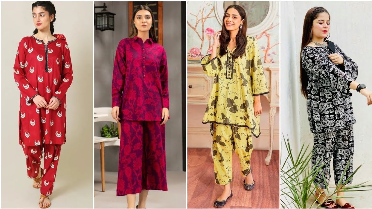 Same print dress design for girls || new kurti pajama dress designing ...