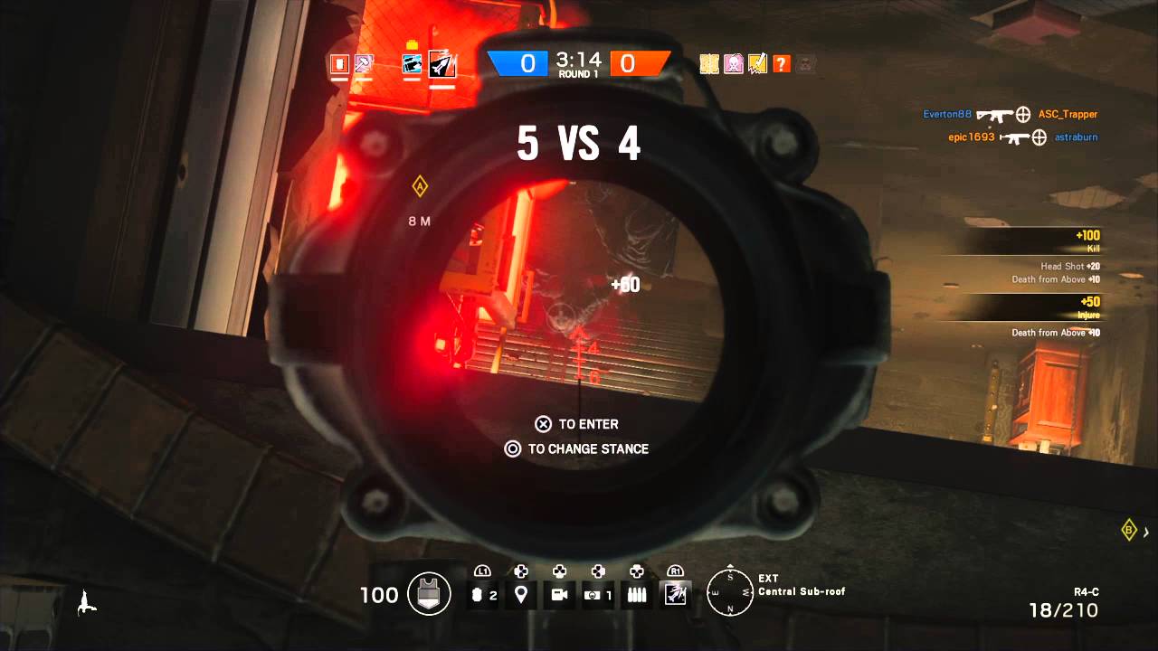 R6 Siege - Ash Rappel - 4 Kills, 1 Assist - YouTube