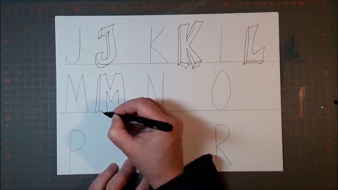 Att skriva tjocka bokstäver med skugga/kant - YouTube