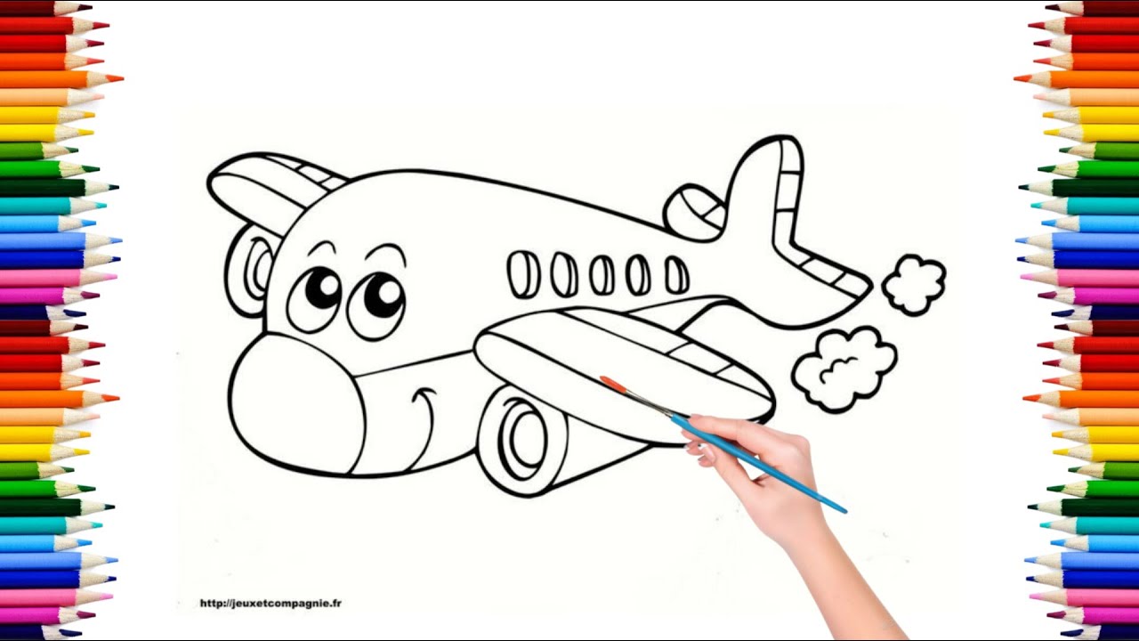 Let's Colour an Aeroplan ️||Colouring video for kids👶| Let's Play ...