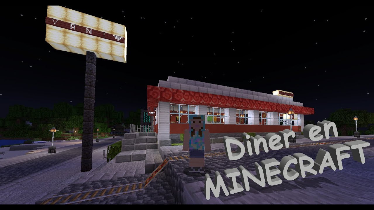 #16 Recorriendo mi mundo MINECRAFT: Restaurante estilo Diner . - YouTube