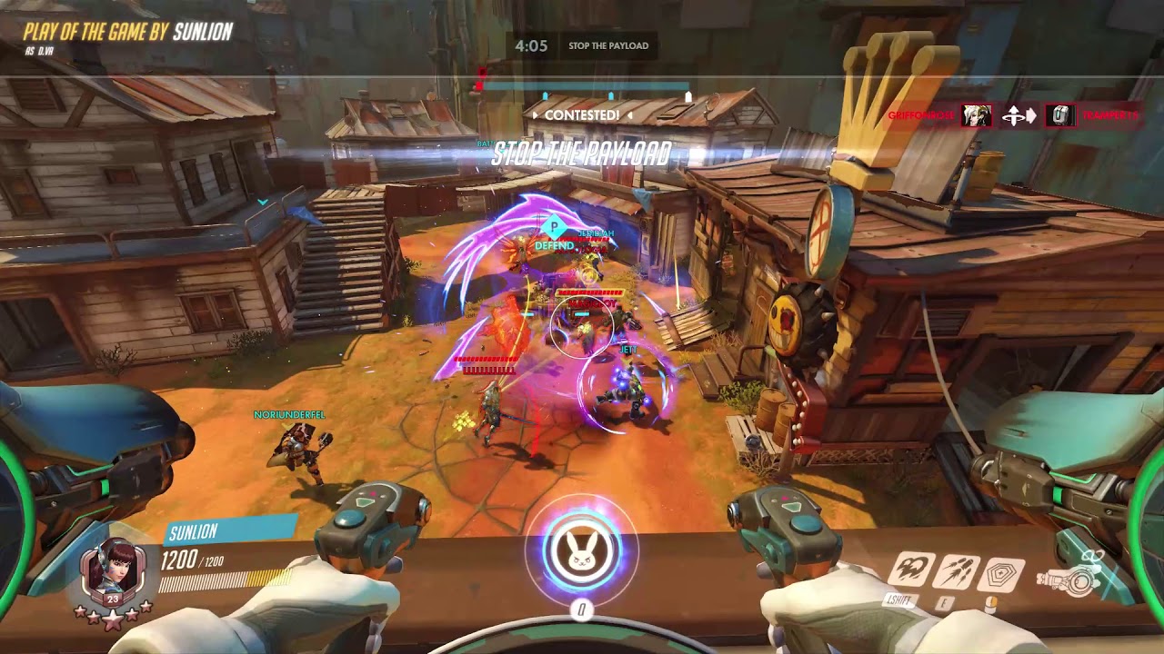 Overwatch - D. Va and Zarya combo ultimate Team Kill - YouTube