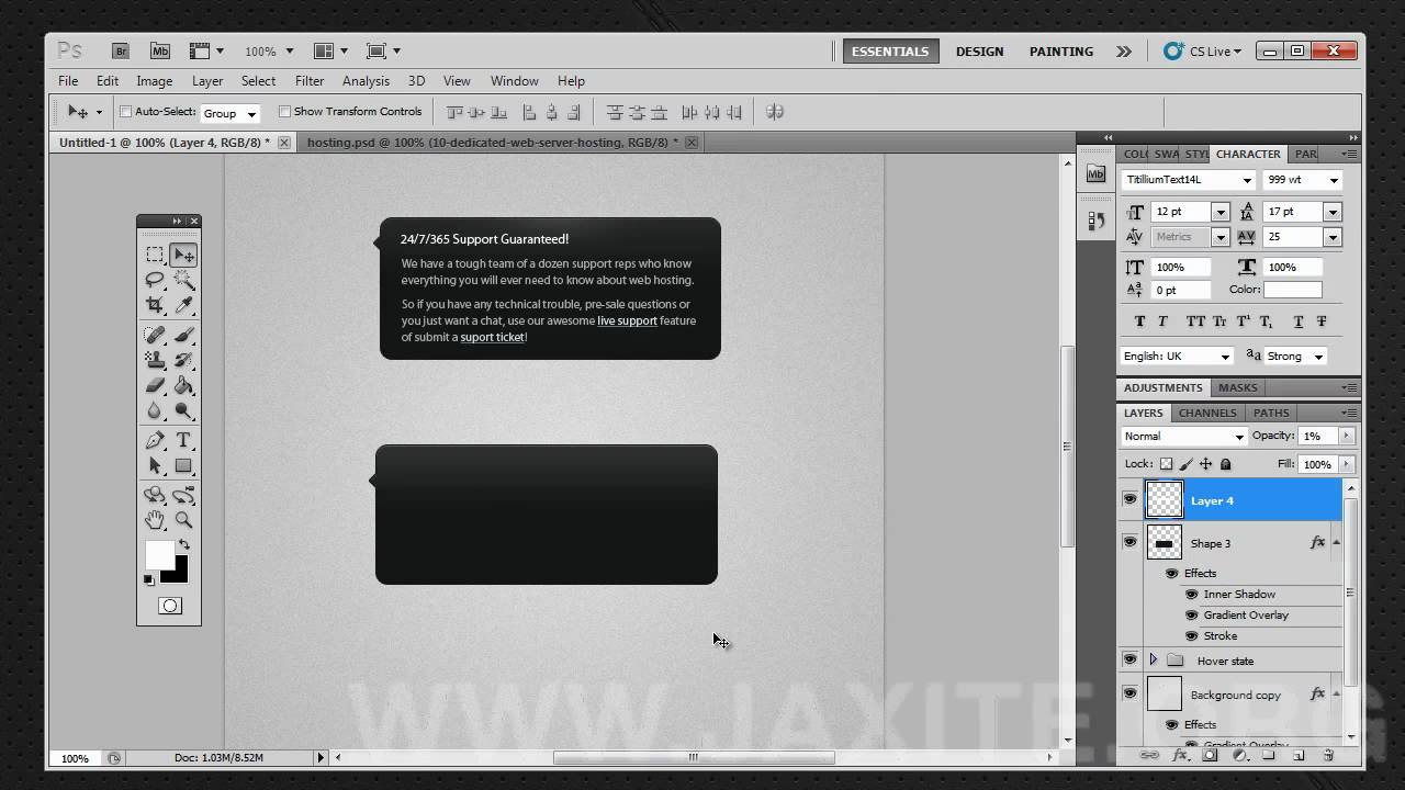 How to create an attractive content box/hover state in photoshop - YouTube