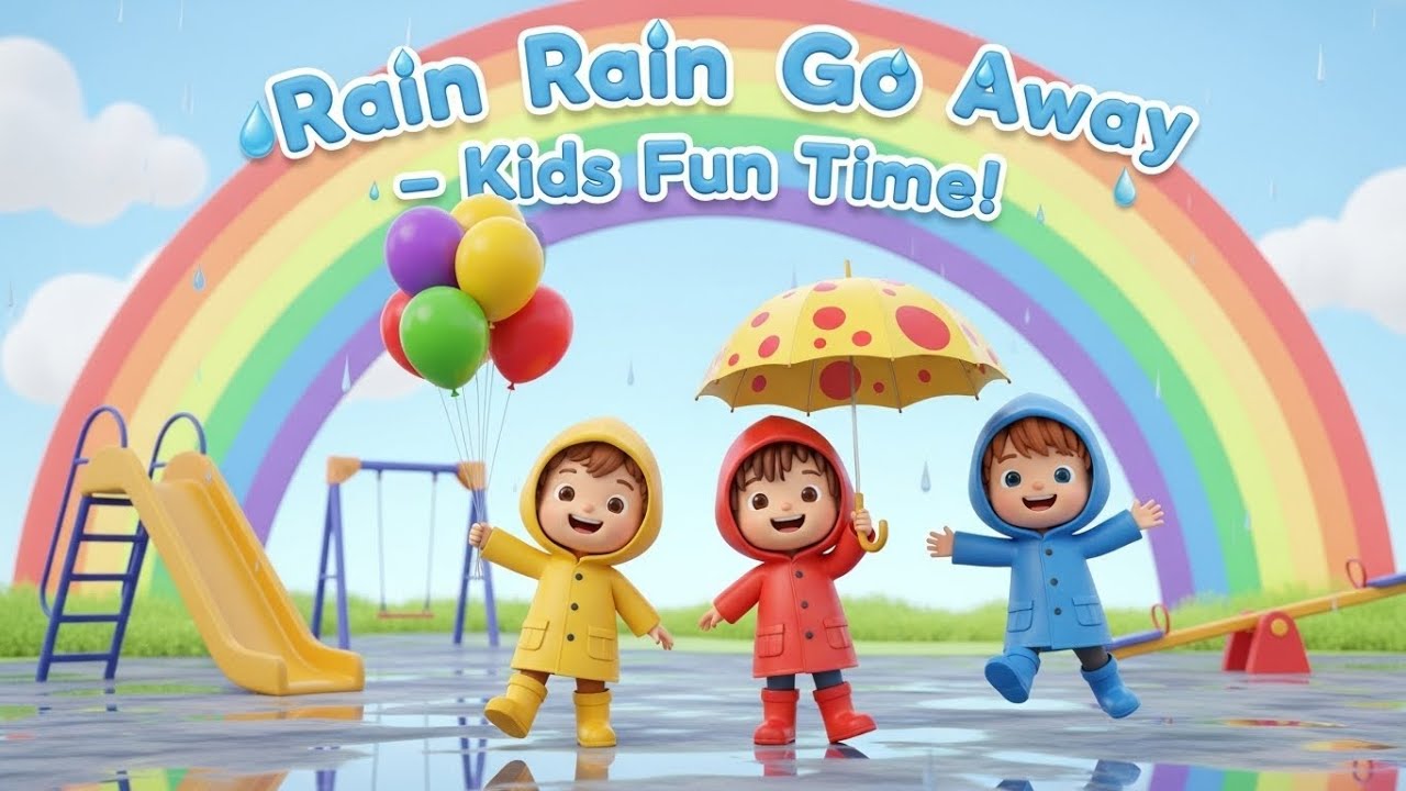 Rain Rain Go Away Song | Kids Playing in the Rain | Fun Nursery Rhyme ...