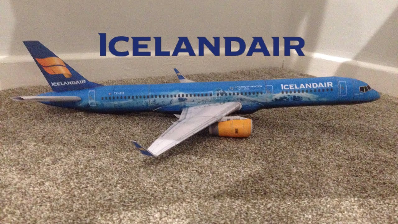 Papercraft Iceland air boeing 757 - YouTube