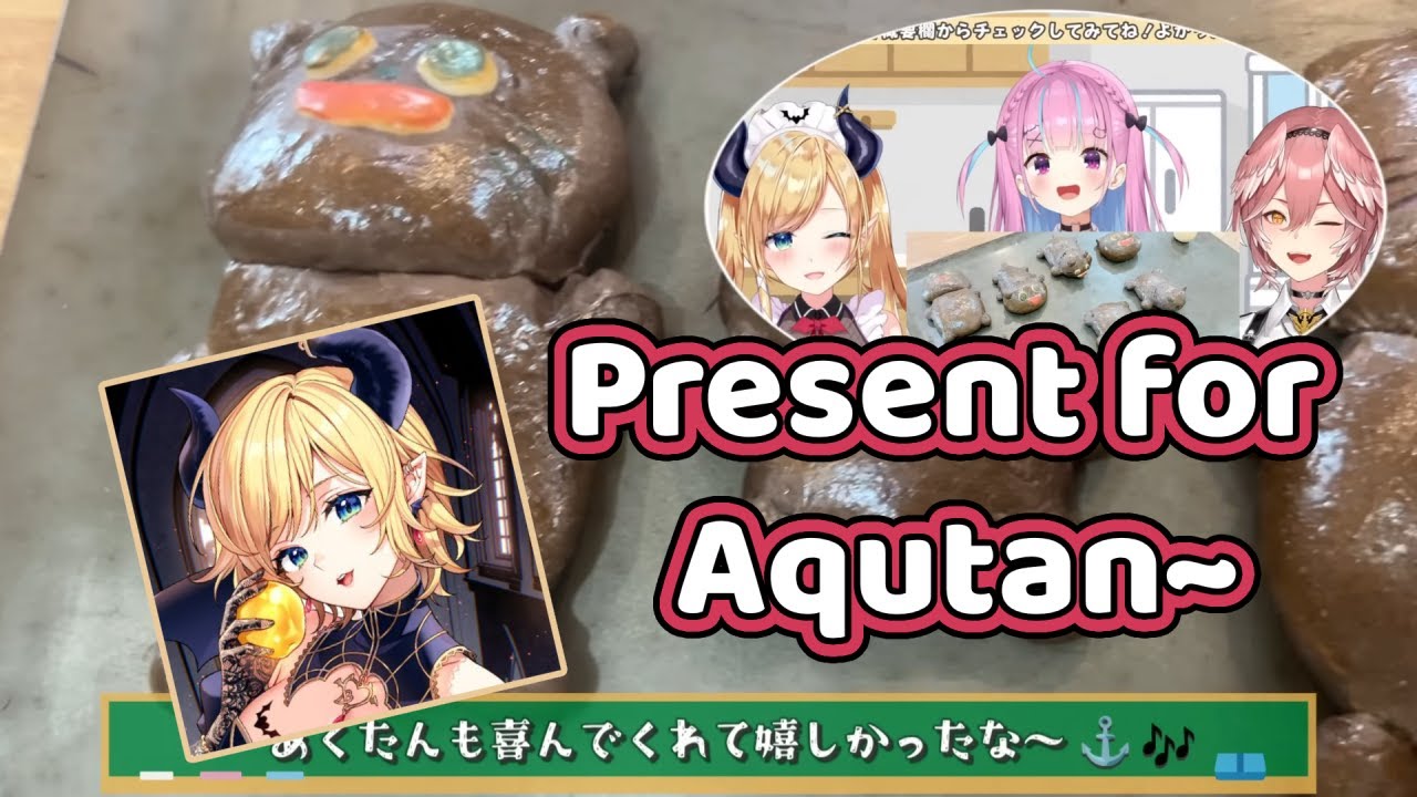 Choco-sensei baking Aqua's NEKO bread【Hololive】 - YouTube