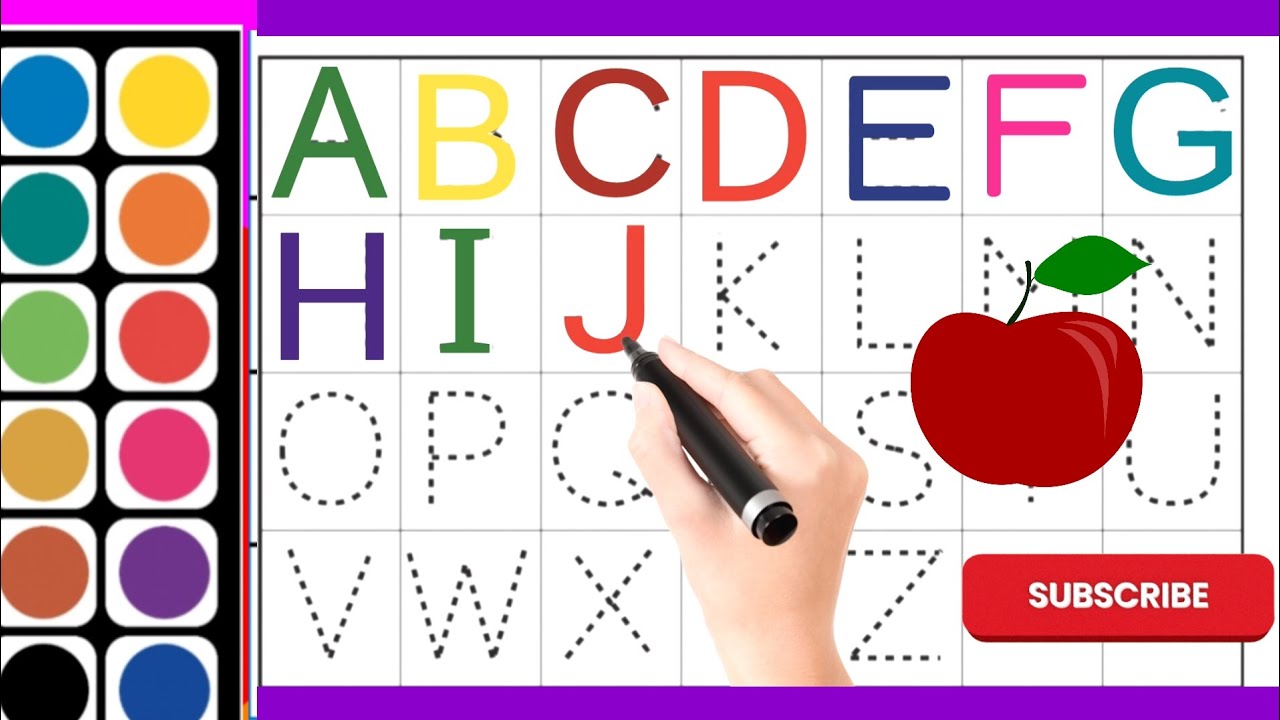 Painting Alphabet A to Z | Uppercase Letters with Paint 🎨| ABCD Writing ...
