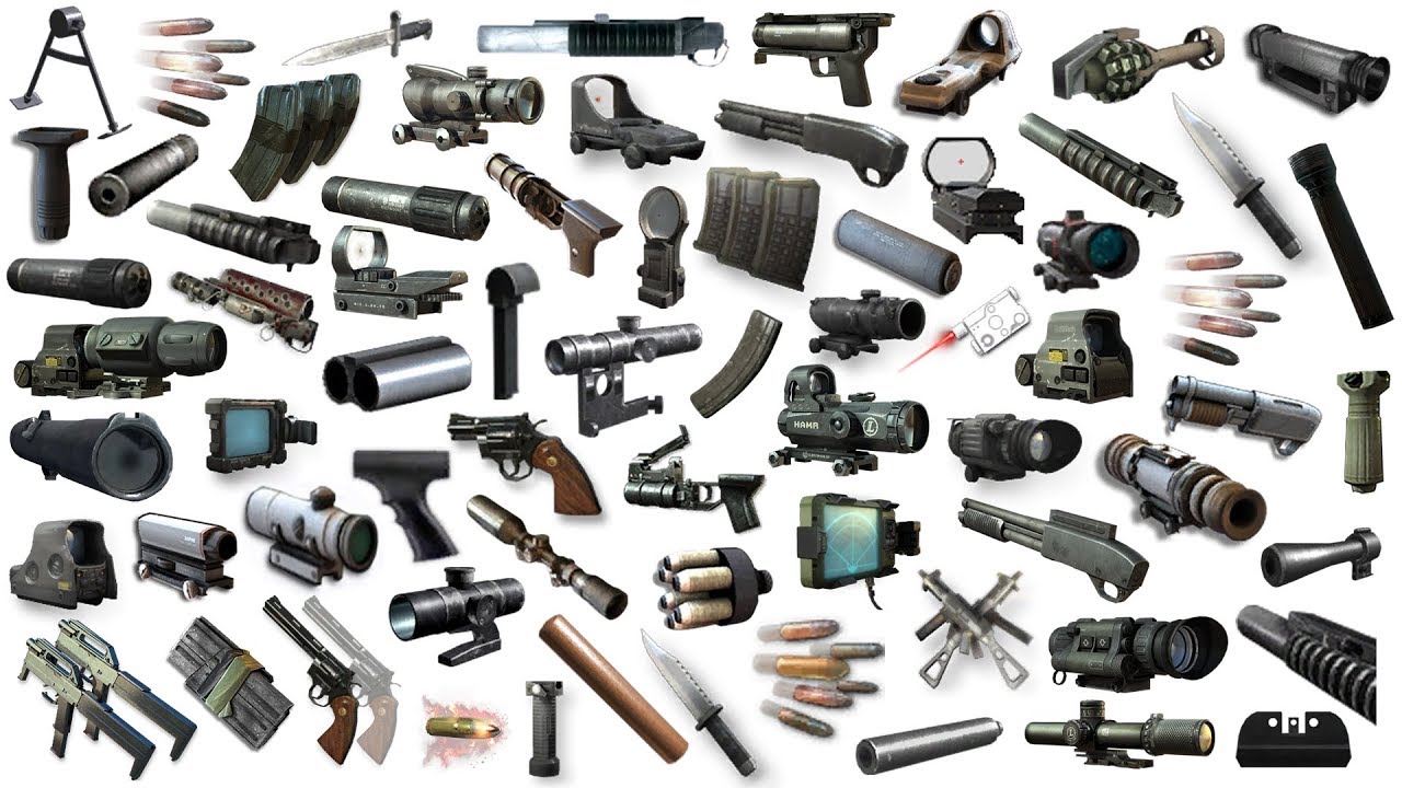 Call of Duty Weapon Attachments (2012) MW1,WAW,MW2,BO1,MW3 - YouTube