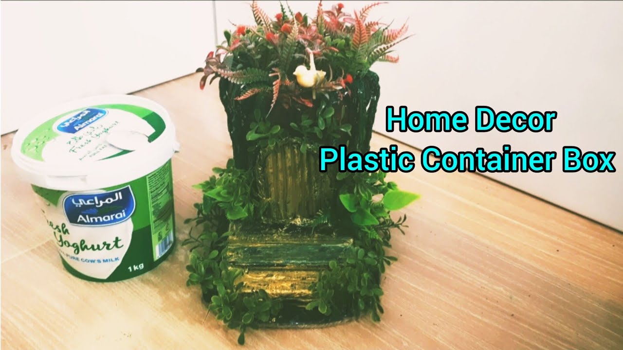 Plastic Container Box Craft //Home Decor //Waste Material Craft Ideas ...