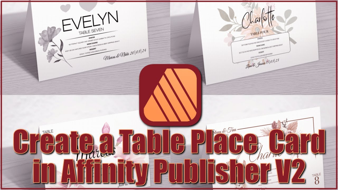 Quick And Easy Place Cards In Affinity Publisher V2 - YouTube