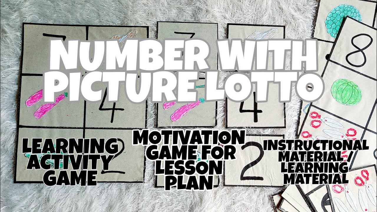 NUMBER WITH PICTURE LOTTO | MOTIVATION GAME FOR LESSON PLAN ...