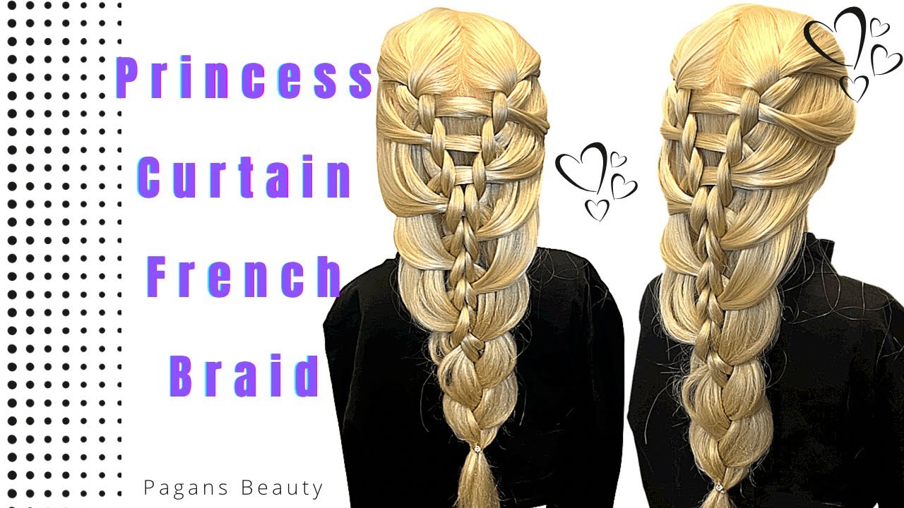 💜 Princess Curtain French Braid | Elagant Easy Hairstyle | Pagans ...