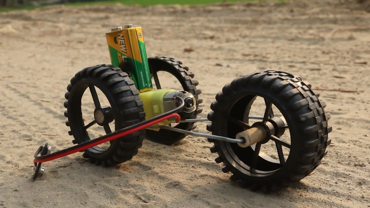 Powered Car Very Simple | DIY Electric Mini Car | Creative School - YouTube