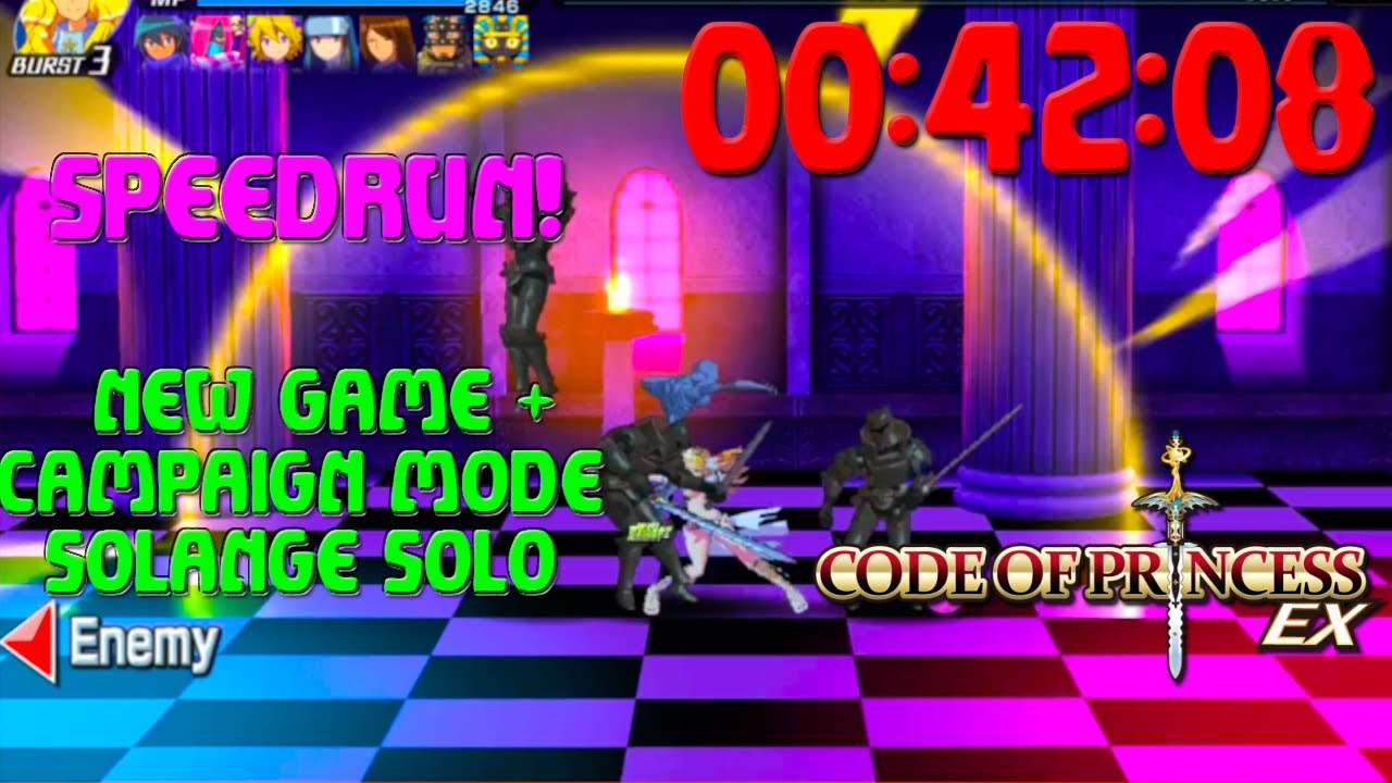 Code of Princess EX NG+ Speedrun - Solange Solo in 42:08.02 - YouTube