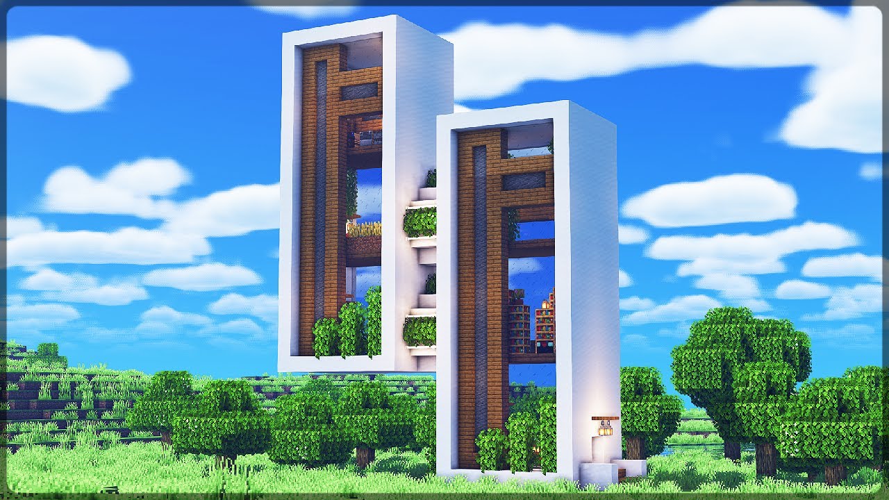 Minecraft: How to Build a Modern Twin House - YouTube