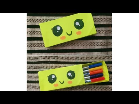 How to make paper pencil box / cute paper pencil box / easy and ...