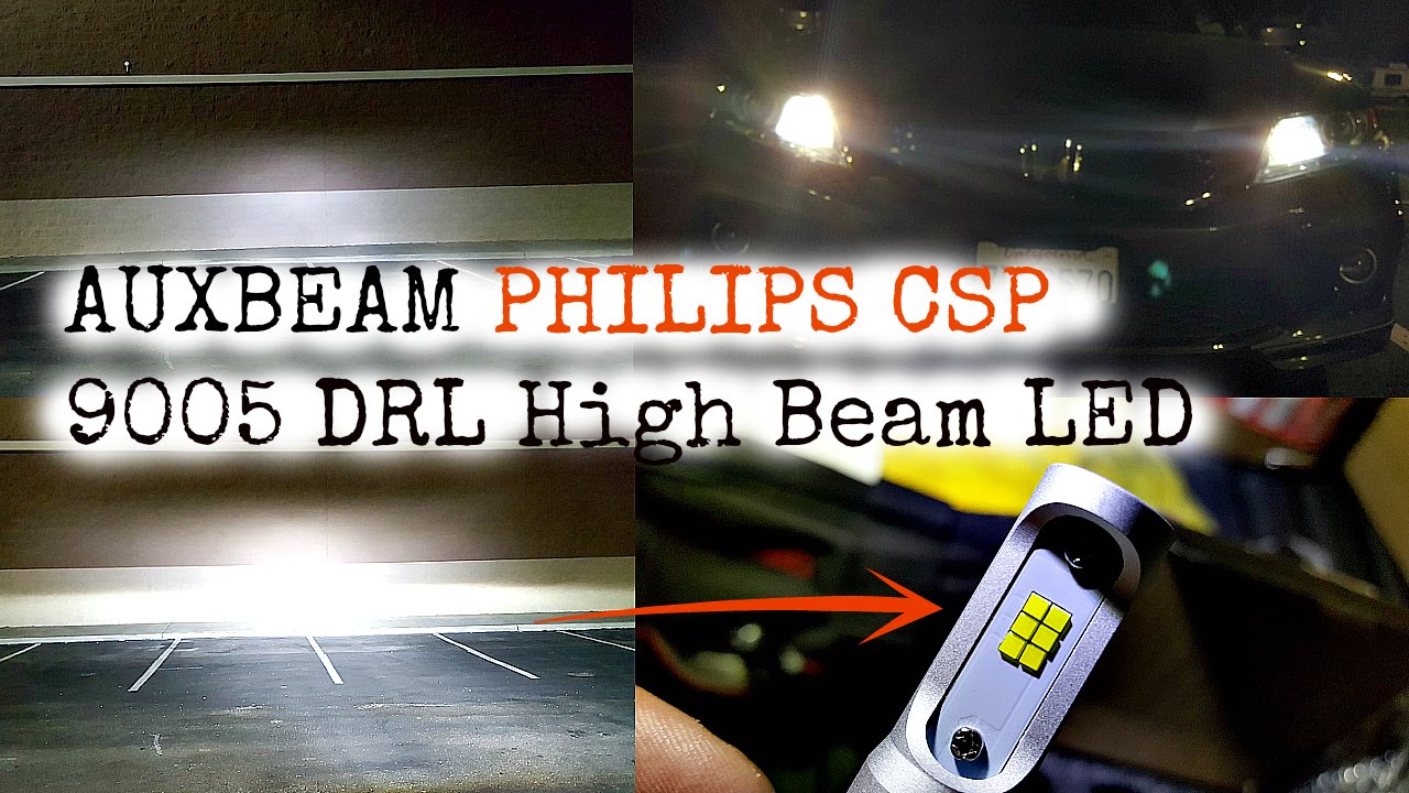 Auxbeam F-S3 Philips CSP 9005 DRL High Beam LED Review and Comparison - YouTube