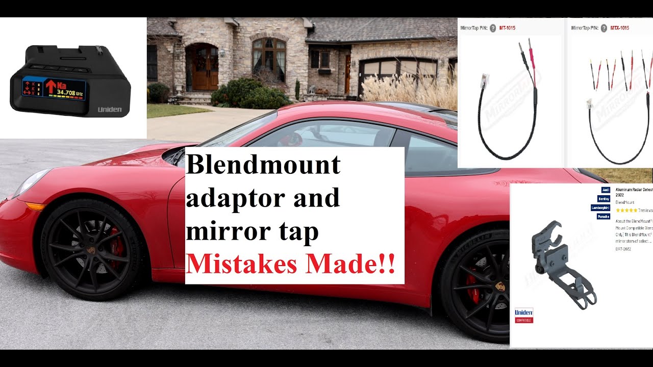 Porsche 911 Blendmount install/mirror tap ( Uniden R7). Mistakes made ...