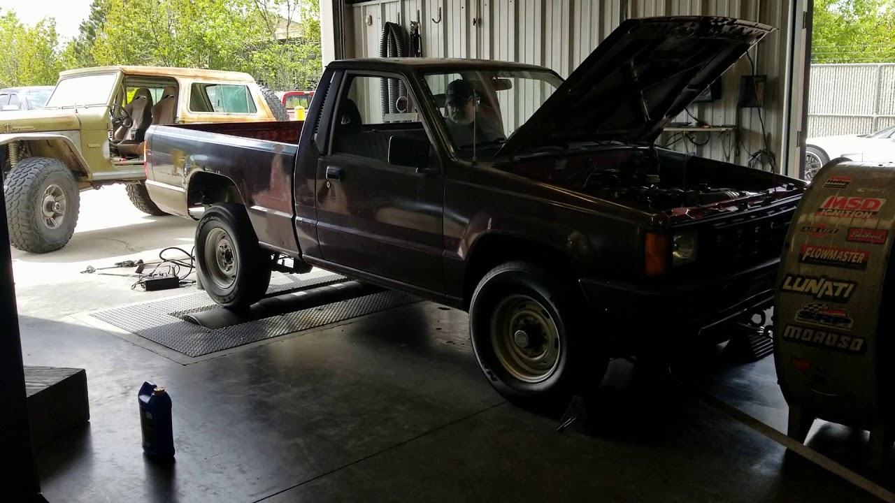 Dodge D50 ls swap first pull - YouTube