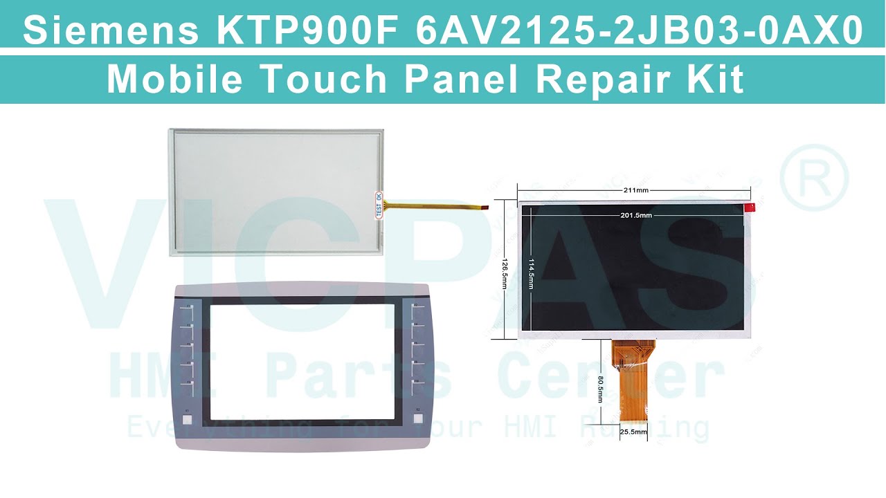6AV2125-2JB03-0AX0 Siemens KTP900F mobile touchscreen overlay lcd ...