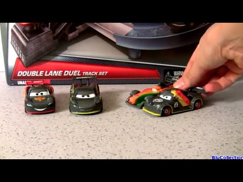 Disney Cars Double Lane Duel Track Set + Carbon Speed 4 Pack Review