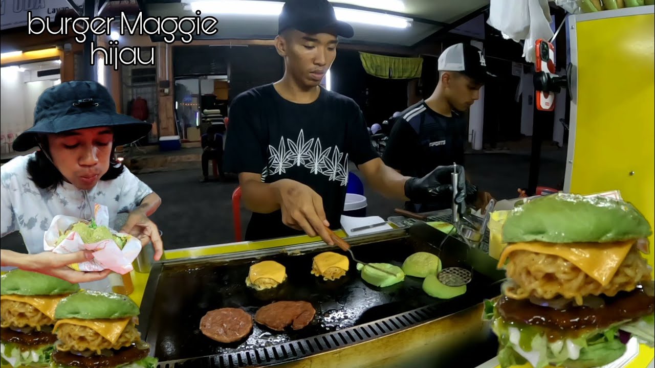 Cuba Burger tonggek! Sos Hijau di Gerai Makan - Malaysia burger street ...