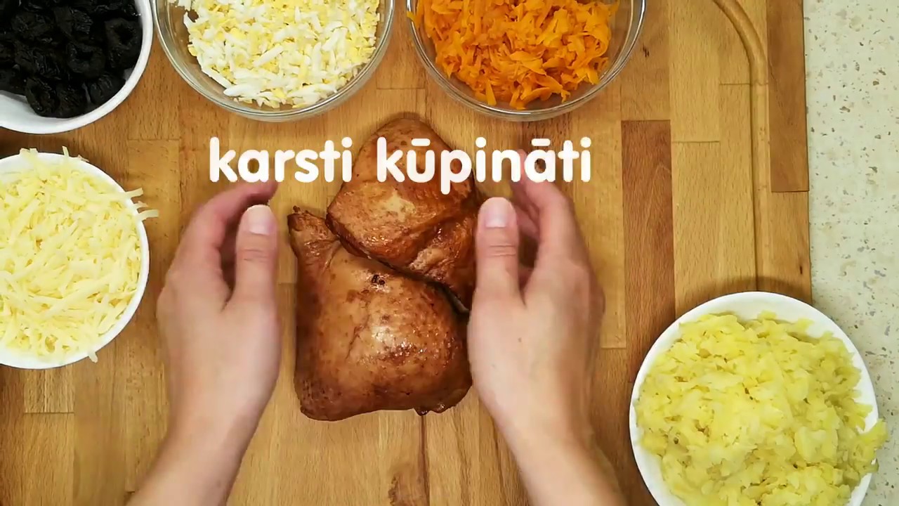 Kūpinātas vistas "Karaliskie" salāti - YouTube