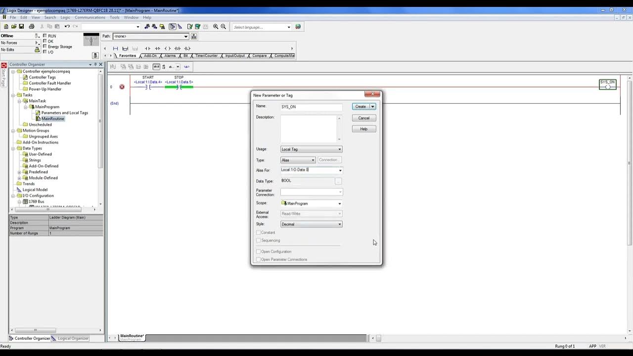 Programacion de Inputs y Outputs para PLC en Studio 5000 - YouTube