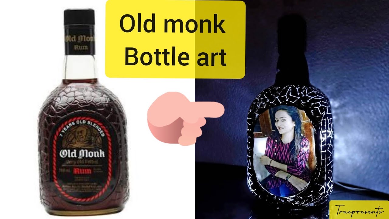 OLD MONK BOTTLE ART ||PERSONALIZEDLAMP || OLDMONK|| #rumbottle #whiskey ...