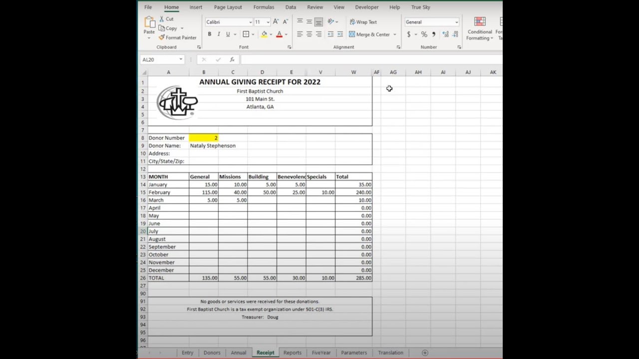 Donation Software- Making the Receipts Look Professional - YouTube