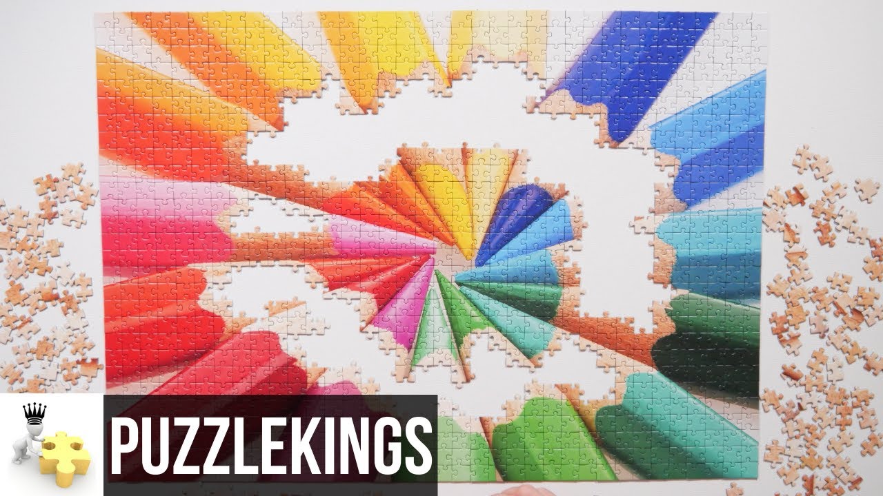 Coloured Pencils Puzzle - Time Lapse | Puzzle Kings - YouTube