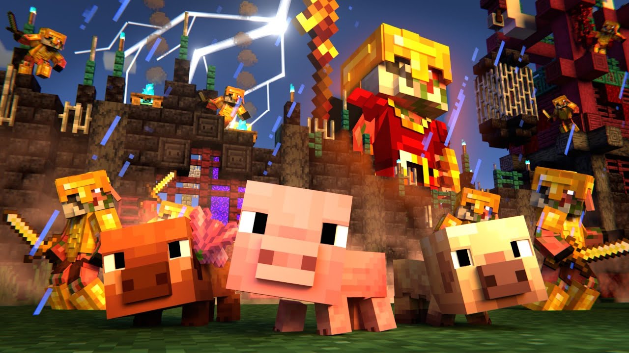 Zombie Piglin Army vs Overworld Pigs (Minecraft Movie Animation Ft ...