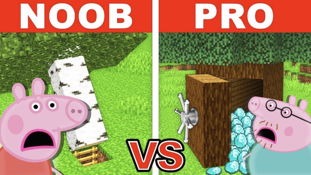 Peppa Pig NOOB vs PRO: SECRET TREE HOUSE Build Challenge in Minecraft ...
