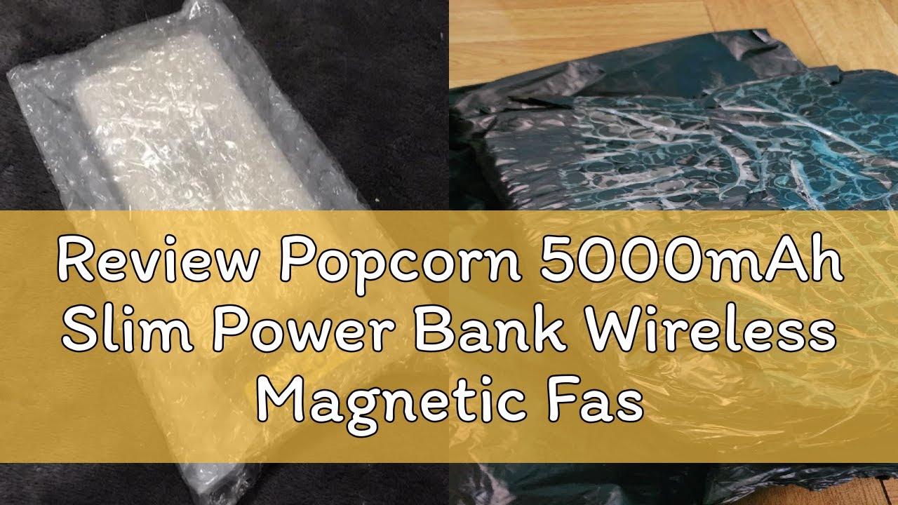 Review Popcorn 5000mAh Slim Power Bank Wireless Magnetic Fast Charging ...