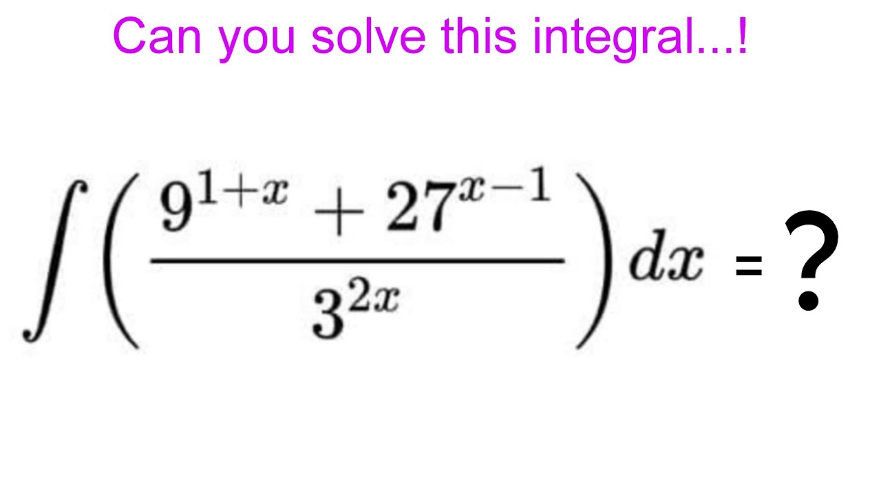 A Nice Integral | Integration | Can you solve this! - YouTube